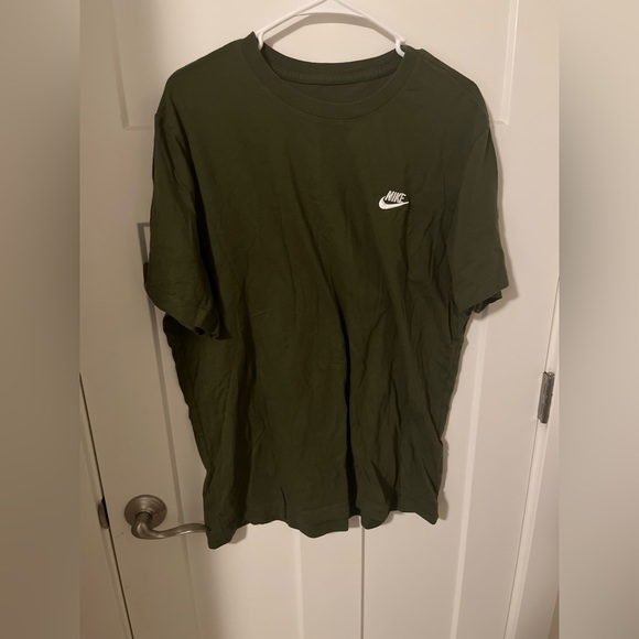 Nike | Shirts | Mens Army Green Nike Logo Embroidered Nike Sportswear ...